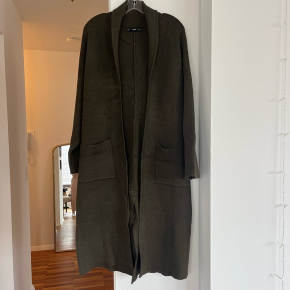 Mango | Sweaters | Mango Oversized Green Knit Cardigan Coat | Poshmark